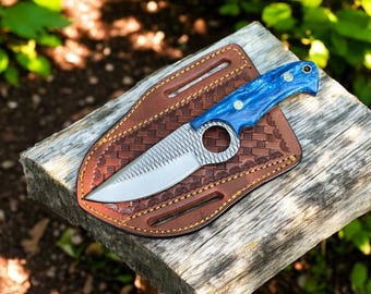 Custom Made Ferrier Rasp File Knife With Cowhide Leather Sheath ...