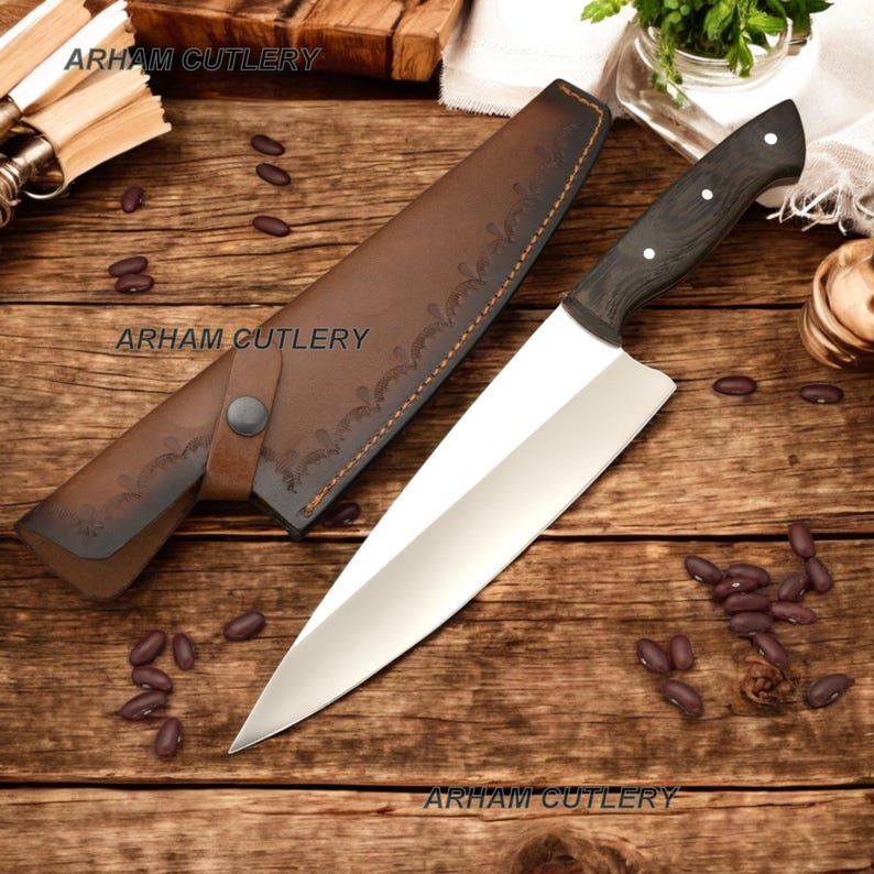 J2 Stainless Steel Prefect Kitchen Knife With Leather Sheath , Best ...