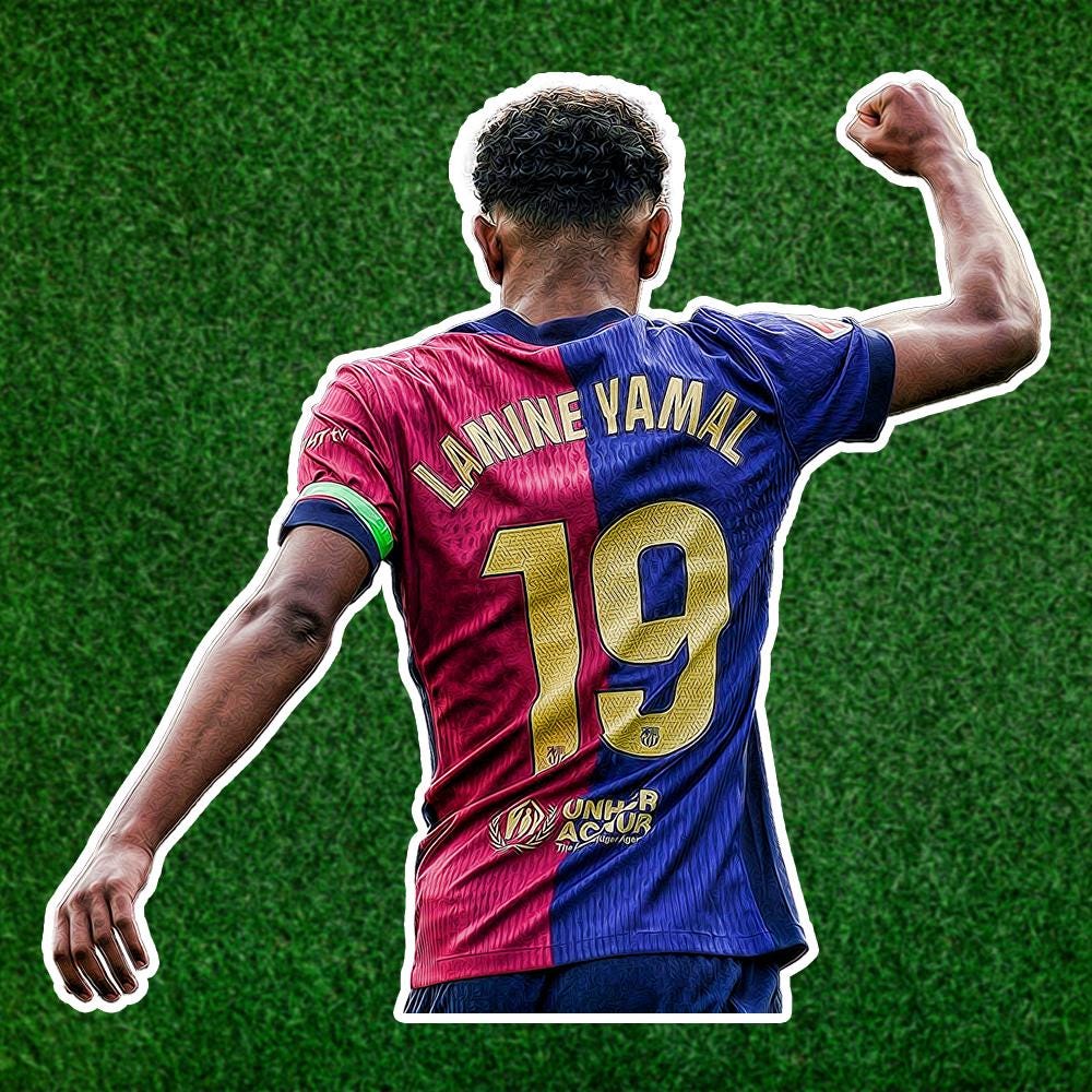 Lamine Yamal Stickers | Cartoon Soccer Vinyl Stickers | FC Barcelona ...