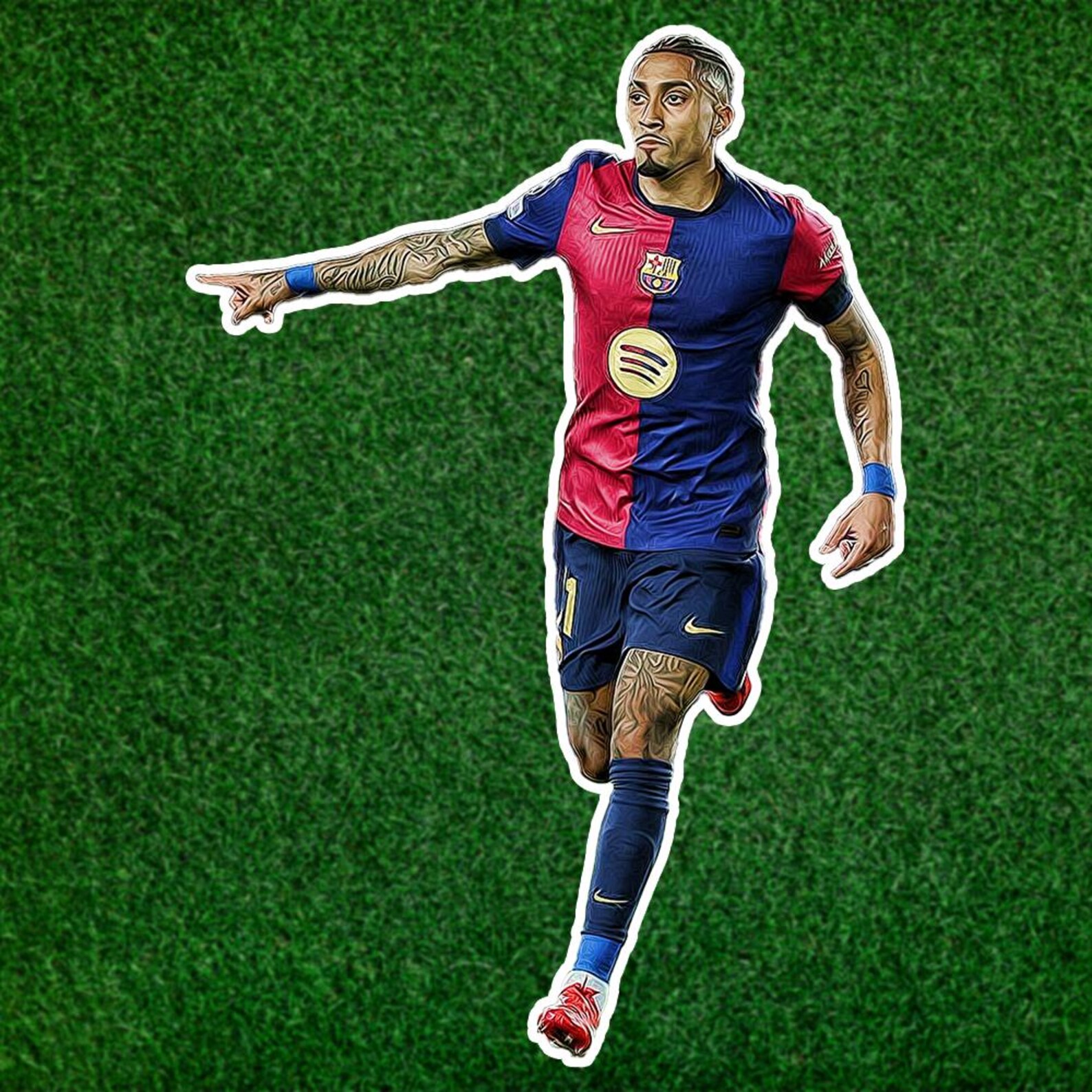 Raphinha Stickers | Cartoon Soccer Vinyl Stickers | FC Barcelona ...