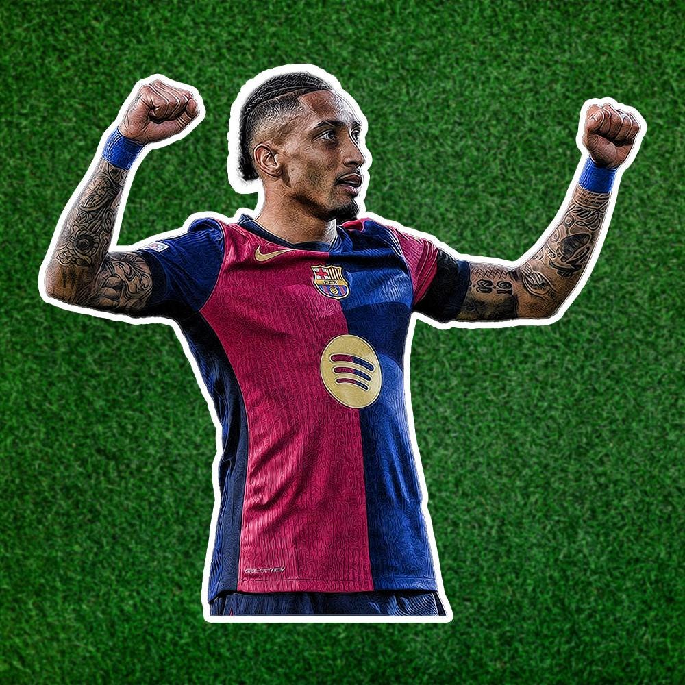 Raphinha Stickers | Cartoon Soccer Vinyl Stickers | FC Barcelona ...