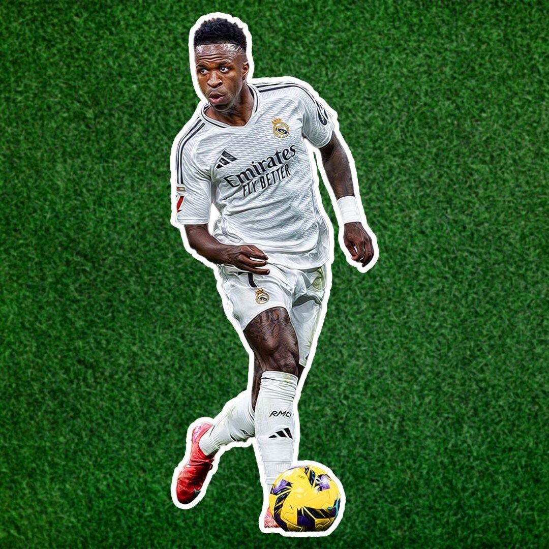 Vinícius Júnior Stickers | Cartoon Soccer Vinyl Stickers | Real Madrid ...