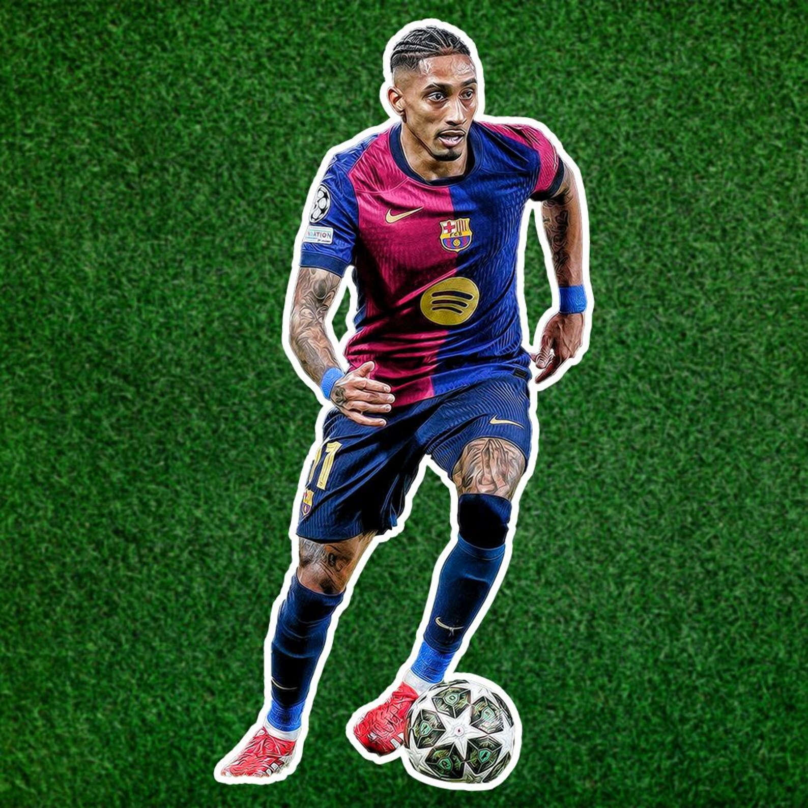 Raphinha Stickers | Cartoon Soccer Vinyl Stickers | FC Barcelona ...