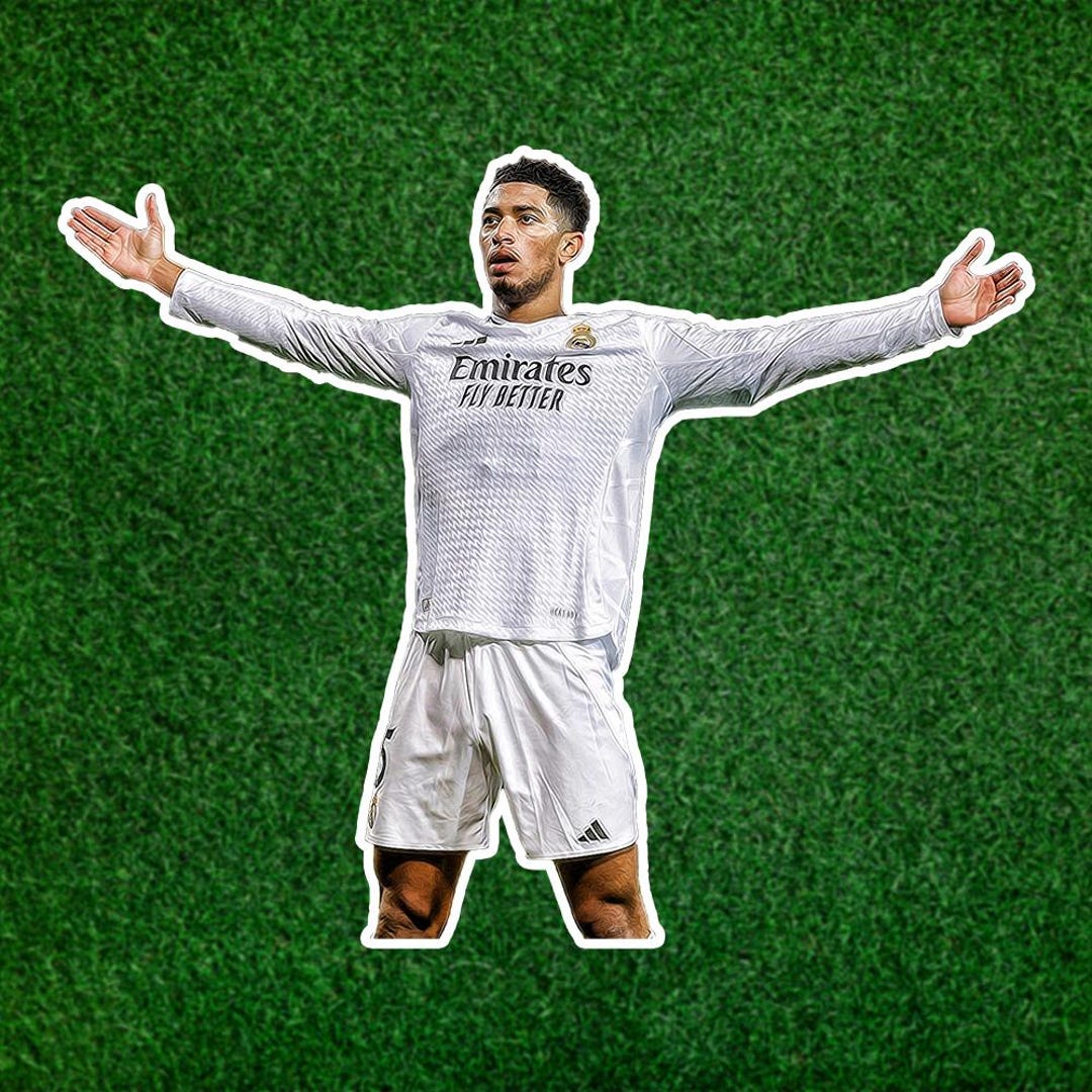 Jude Bellingham Stickers | Cartoon Soccer Vinyl Stickers | Real Madrid ...