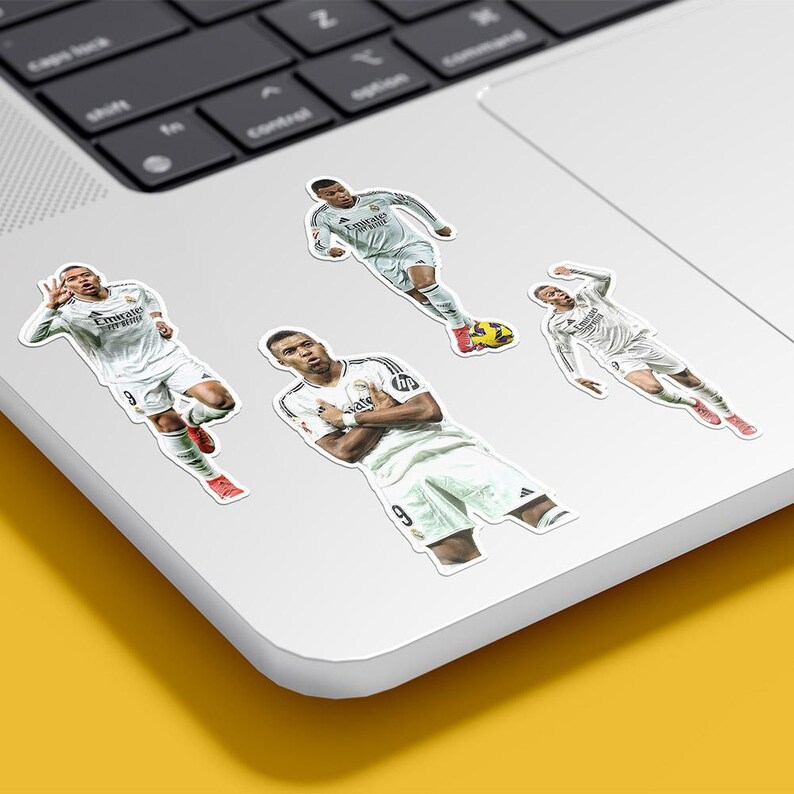 Kylian Mbappé Stickers | Cartoon Soccer Vinyl Stickers | Real Madrid ...