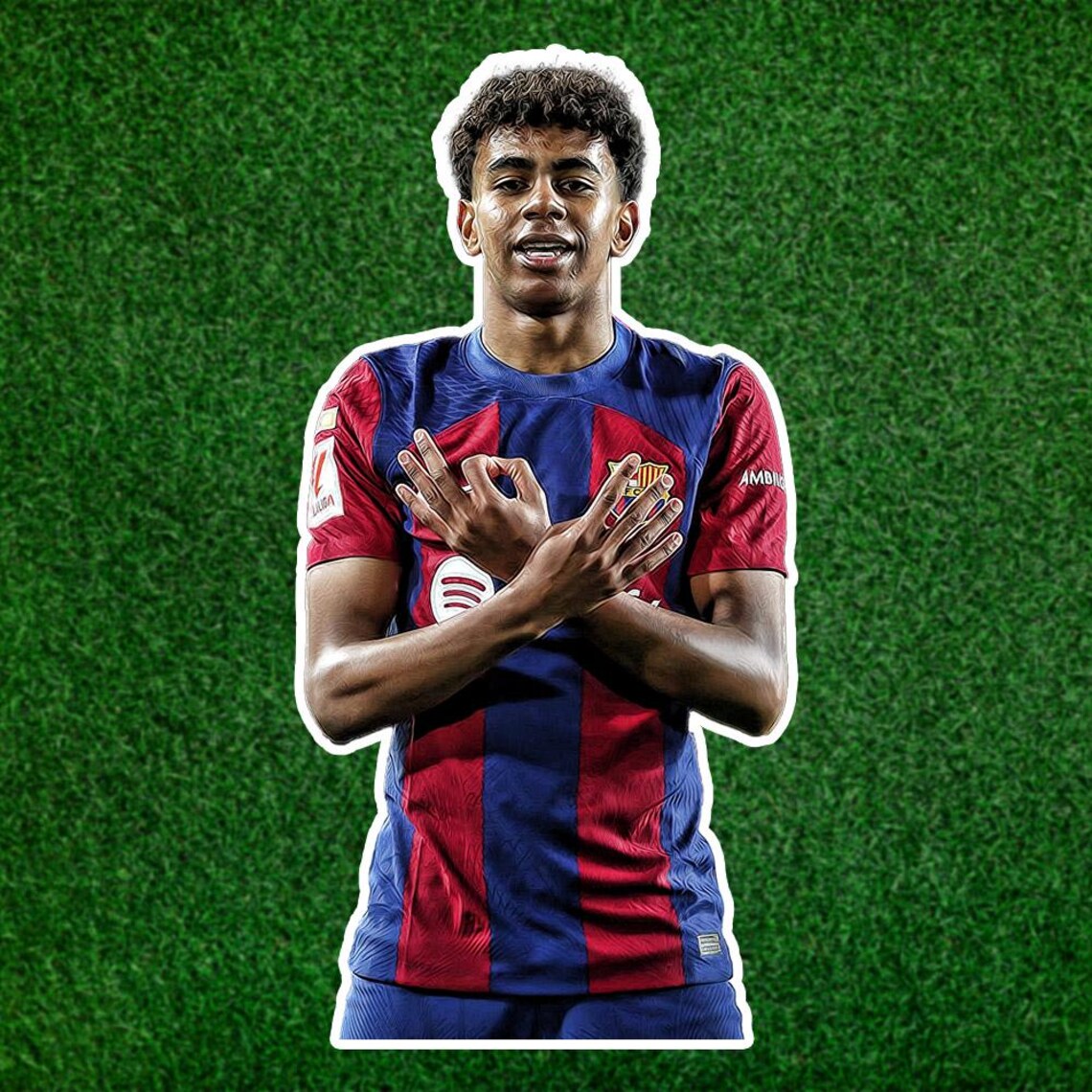 Lamine Yamal Stickers | Cartoon Soccer Vinyl Stickers | FC Barcelona ...