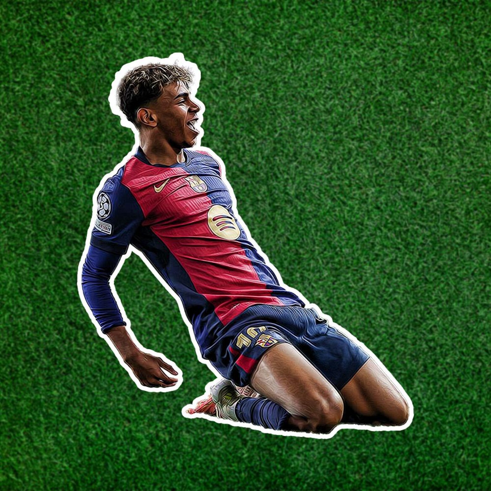 Lamine Yamal Stickers | Cartoon Soccer Vinyl Stickers | FC Barcelona ...