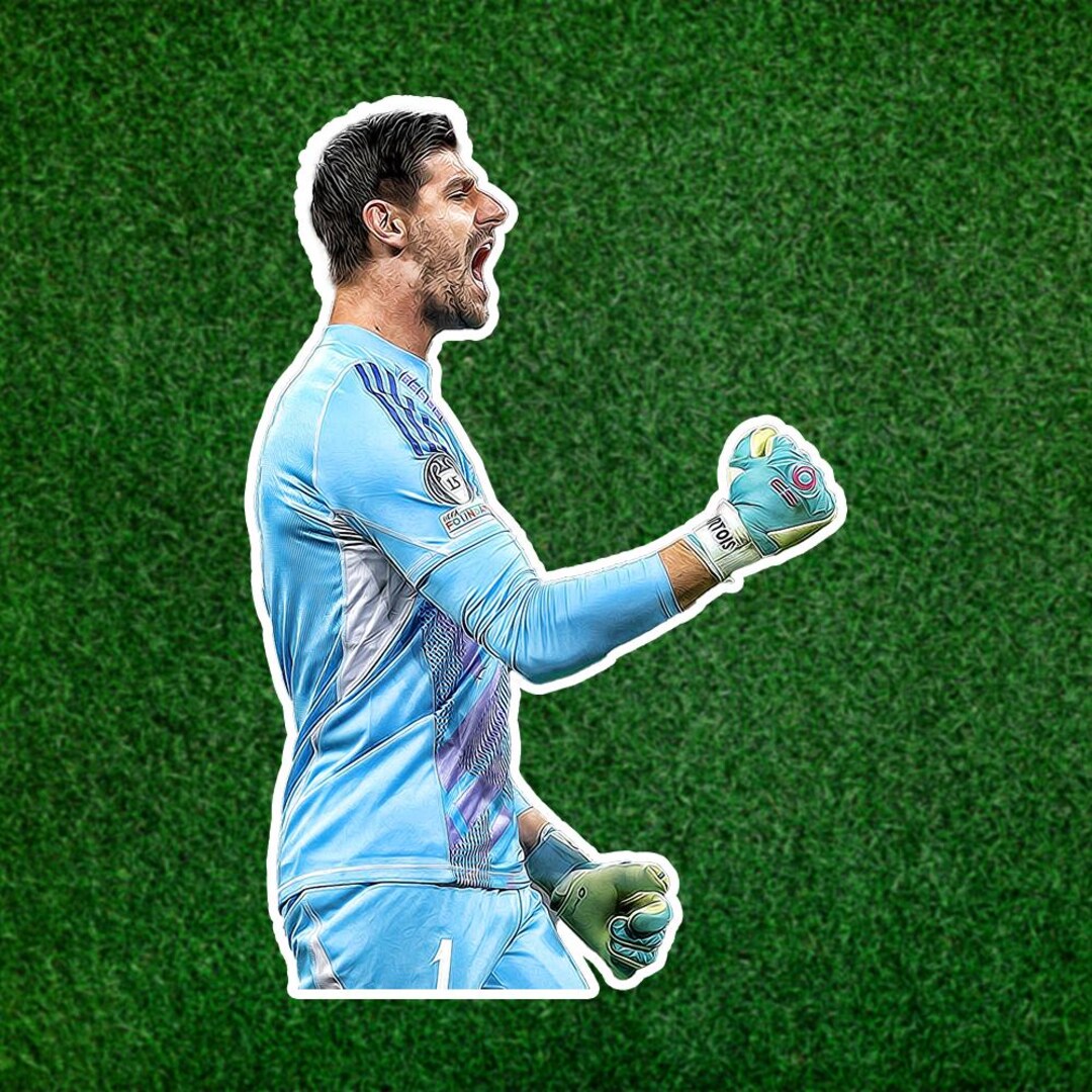 Thibaut Courtois Stickers | Cartoon Soccer Vinyl Stickers | Real Madrid ...