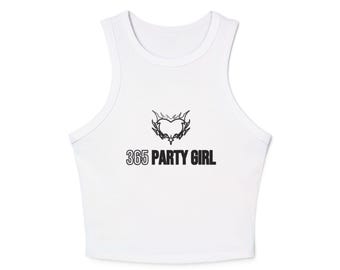 365 PARTY GIRL Women's Micro Rib Racer Tank Top Apple Brat Summer - Etsy