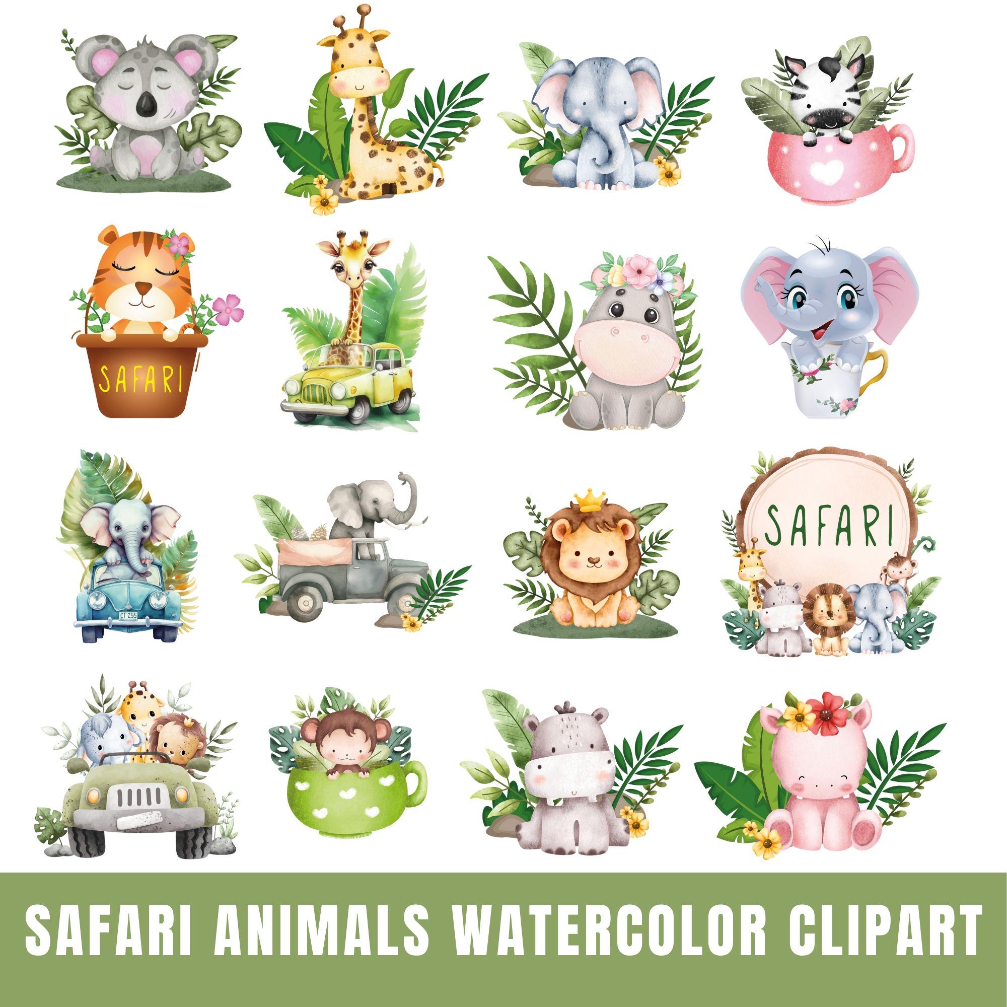 Safari Clipart Animals, Safari Animals Svg, Wild One Birthday ...