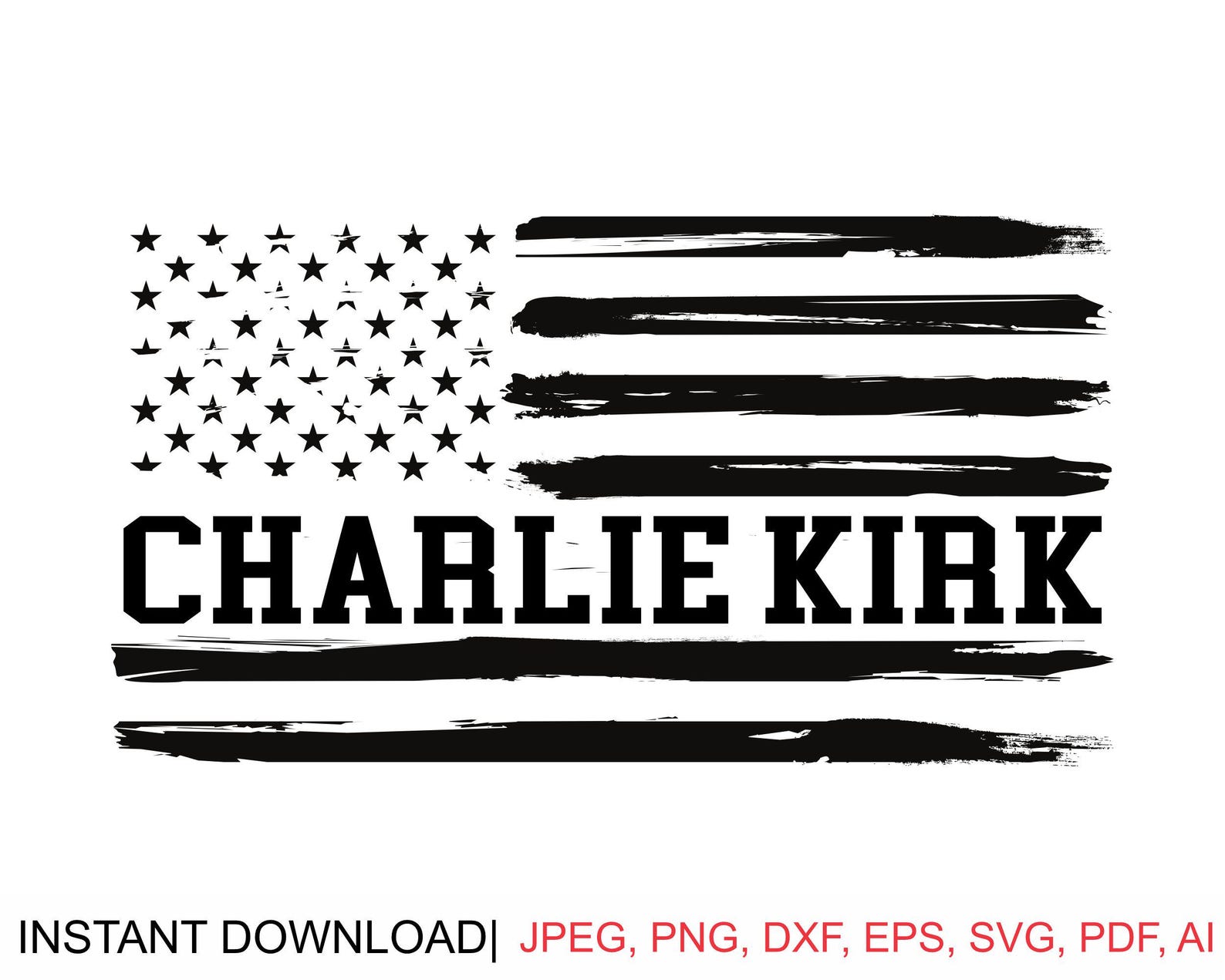 Charlie Kirk Freedom SVG: Patriotic American Flag Cut File (digital ...