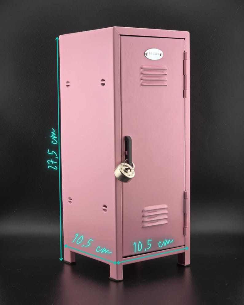 Mini Retro Metal Locker: Functional Desktop Storage With Custom Magnets ...