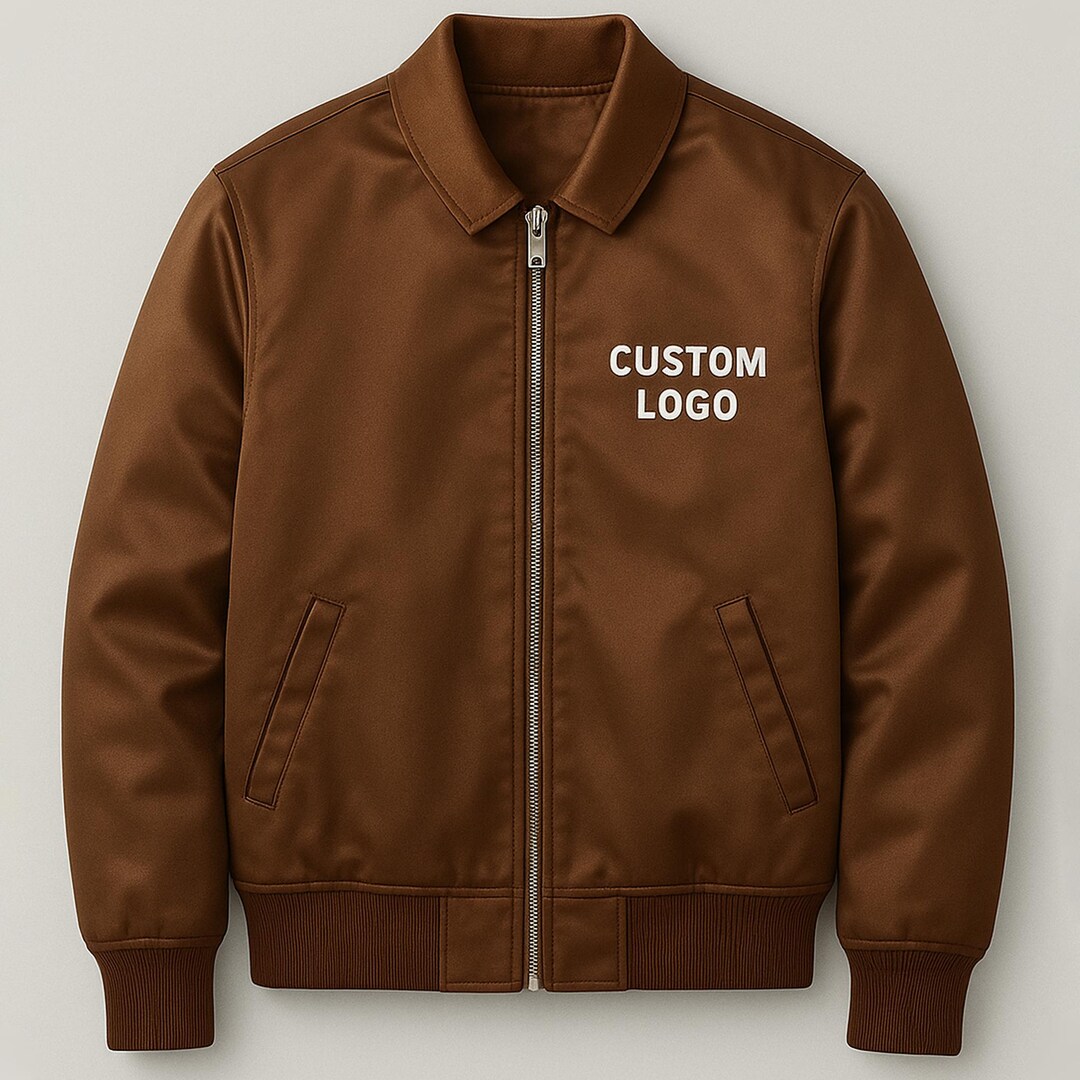 Custom Satin Bomber Jacket - Vintage Letterman Brown Varsity Jacket - Etsy