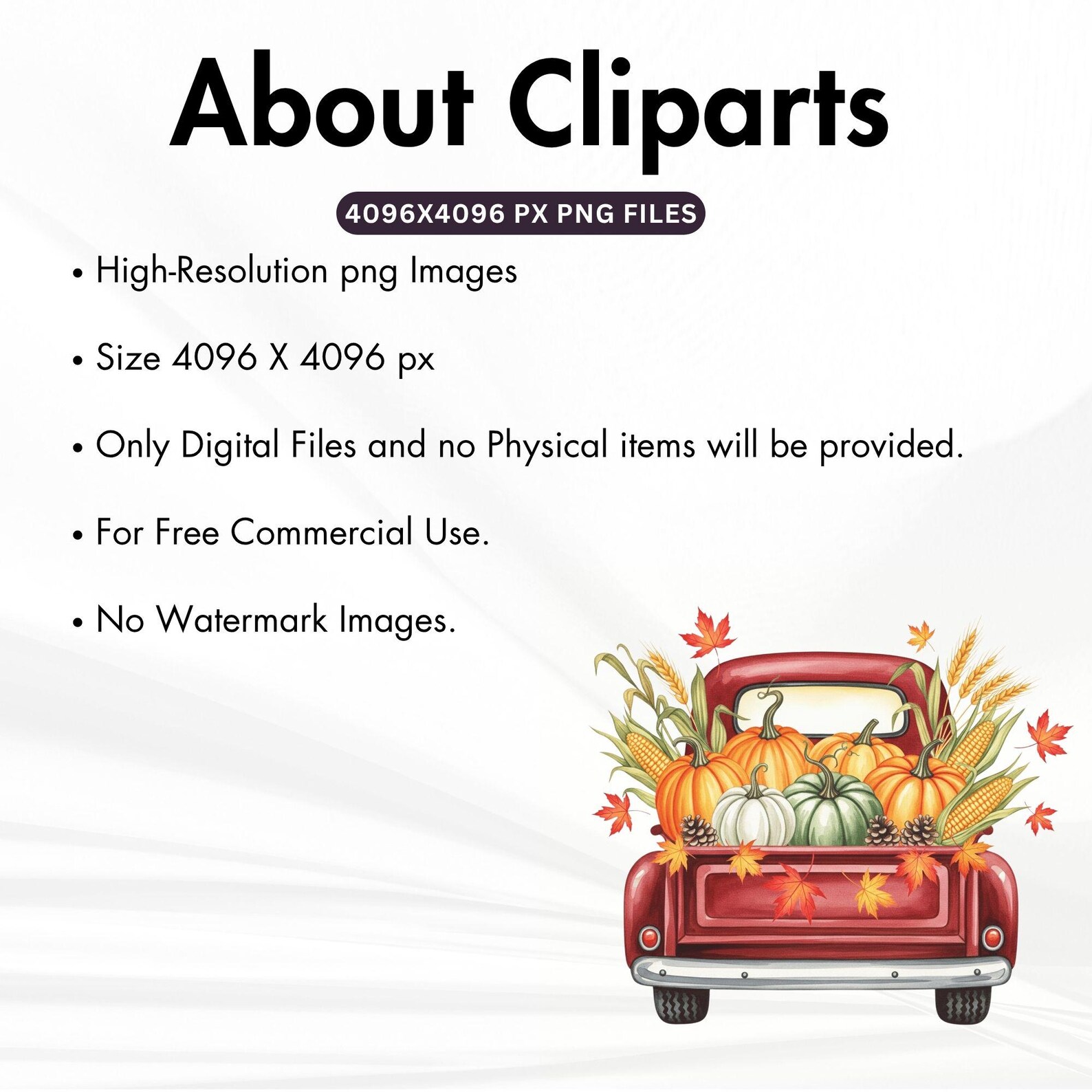 Watercolor Fall Truck Clipart, Pumpkin Truck PNG, Vintage Farmhouse ...