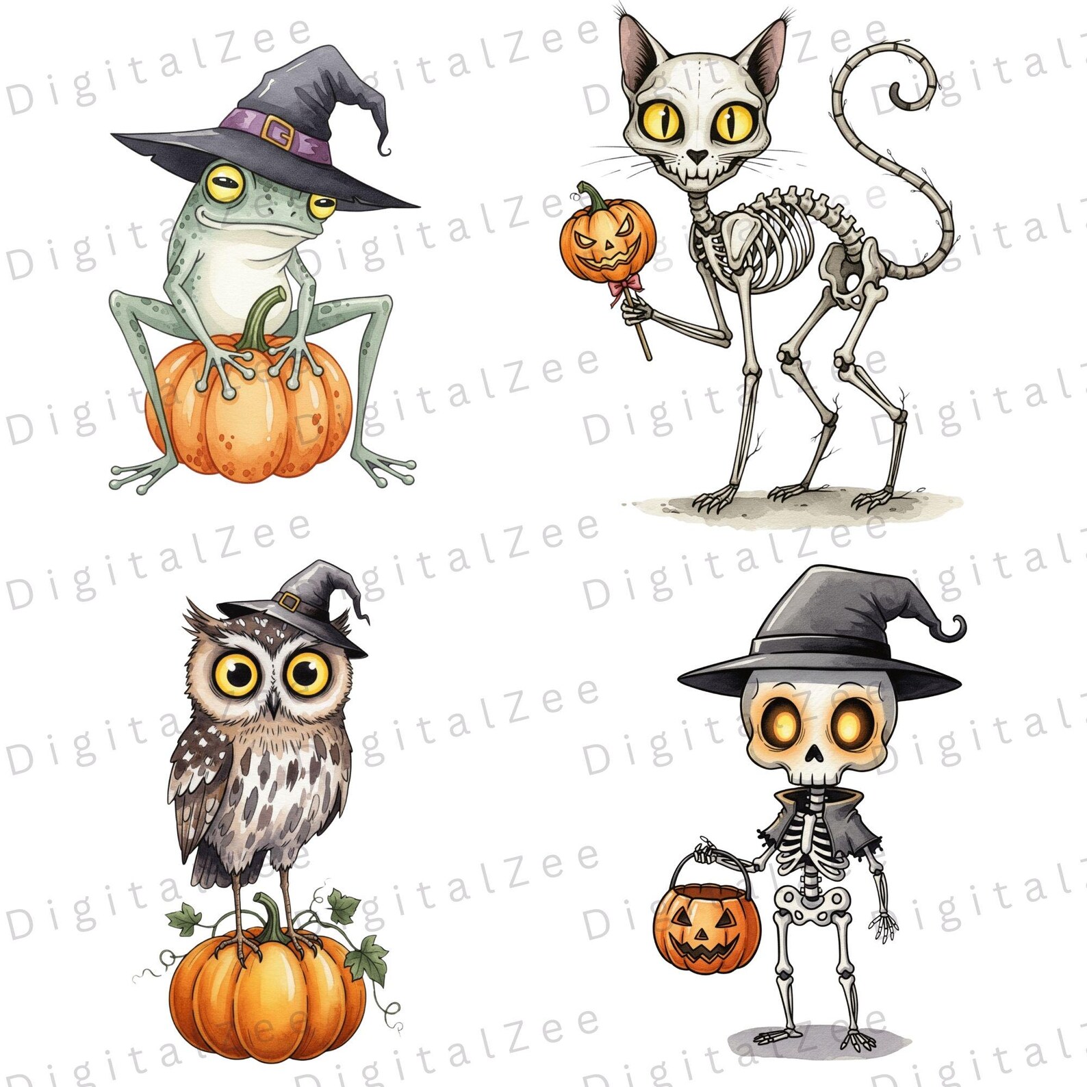 Quirky Halloween Clipart, Funny Halloween PNG, Cute Creepy PNG ...
