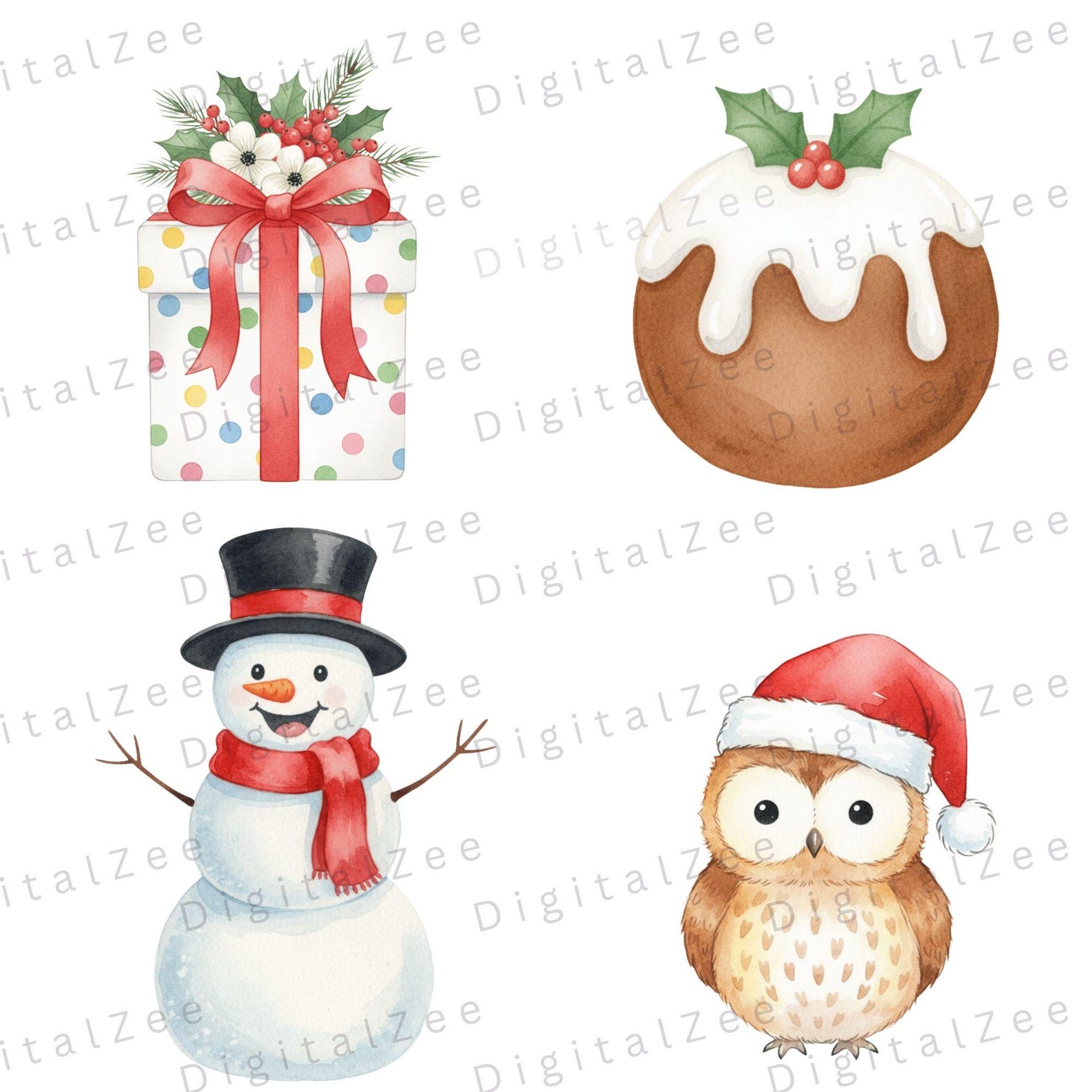 Woodland Christmas Animals Clipart, Cute Winter Woodland PNG ...