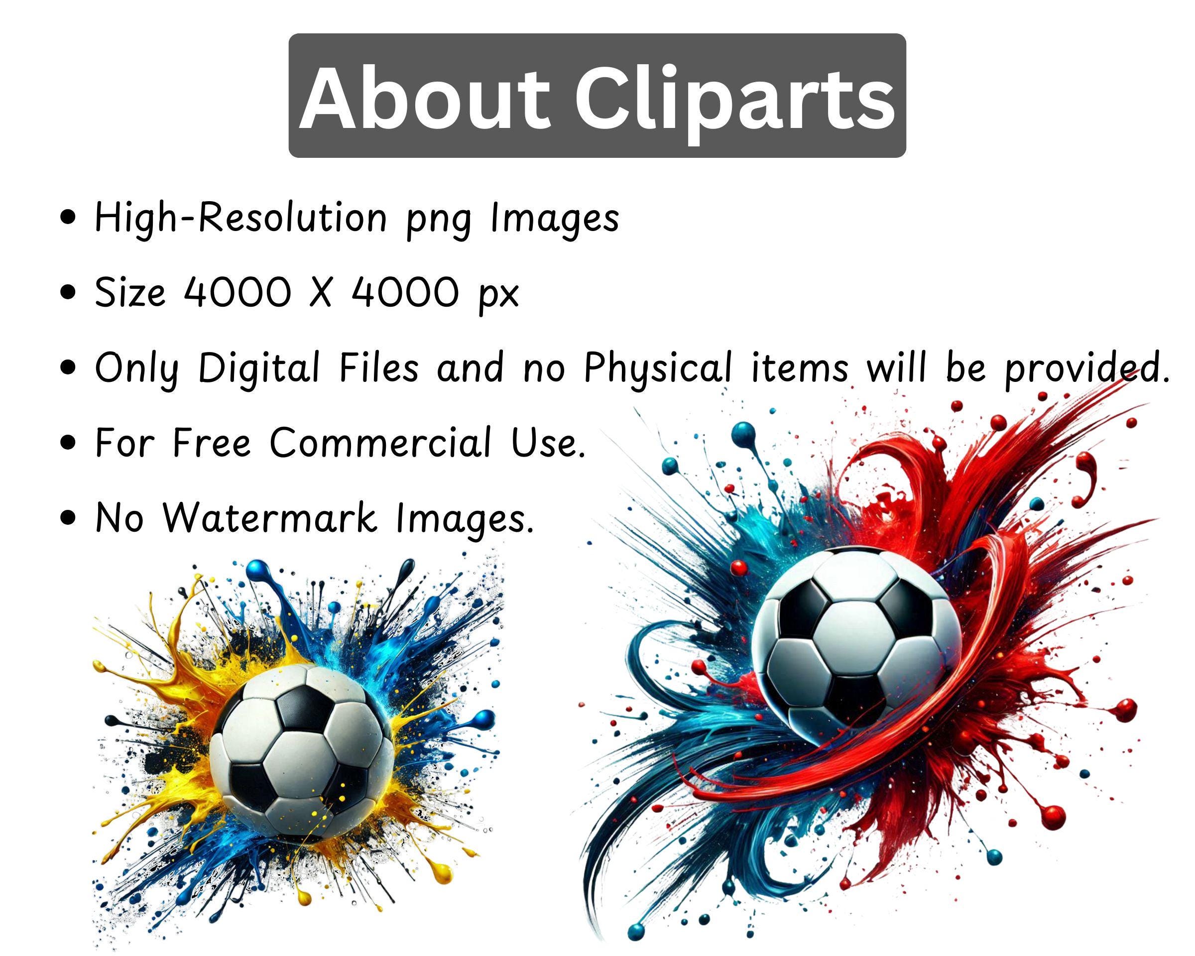 Watercolor Soccer Ball Clipart Bundle Football Clipart Soccer ...