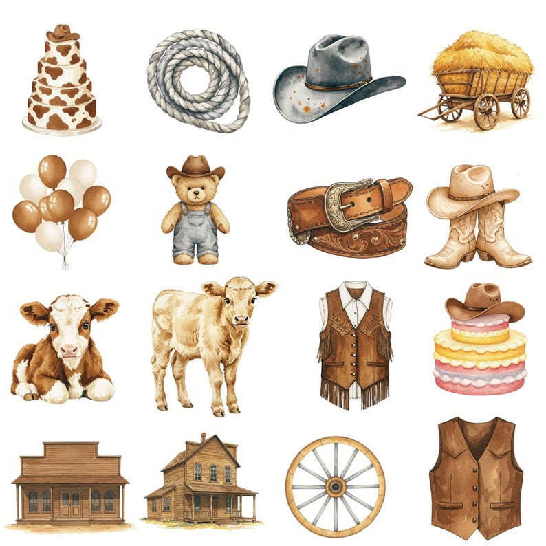 Cowboy Clipart, Cute Little Cowboy PNG, My First Rodeo Clipart, Wild ...