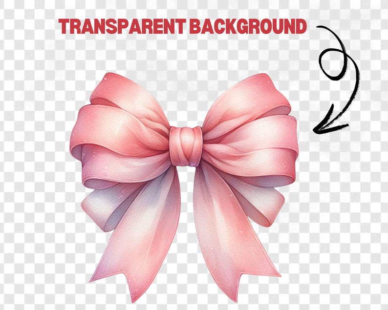 Watercolor Pink Bow Clipart Bundle: Ribbon Frames (digital Download) - Etsy