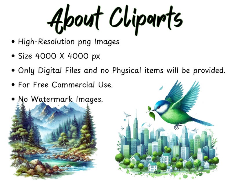 Watercolor Earth Day Clipart Eco-friendly Cliaparts for Commercial Use ...