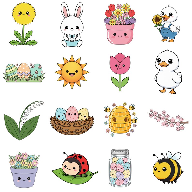 Watercolor Spring Animals Clipart, Easter Bunny PNG, Garden Animal ...