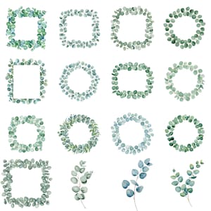 Watercolor Eucalyptus Clipart Bundle Greenery PNG Eucalyptus Leaves ...
