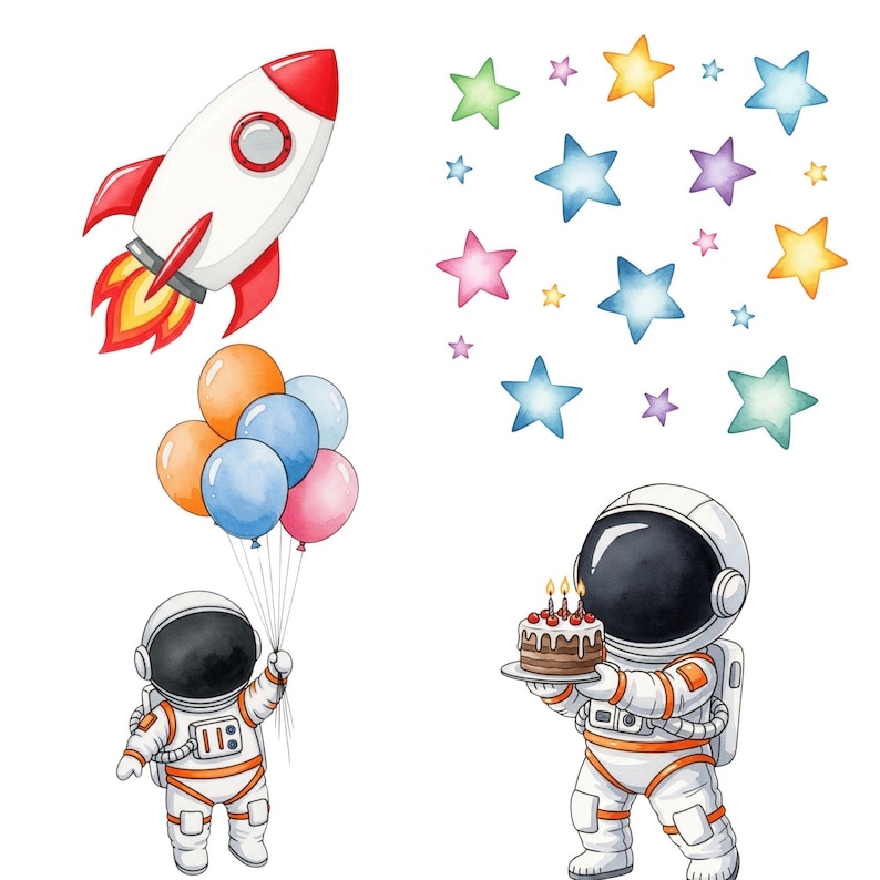 Outer Space Clipart, Space Clipart, Rocket Ship Clipart, Galaxy Planets ...