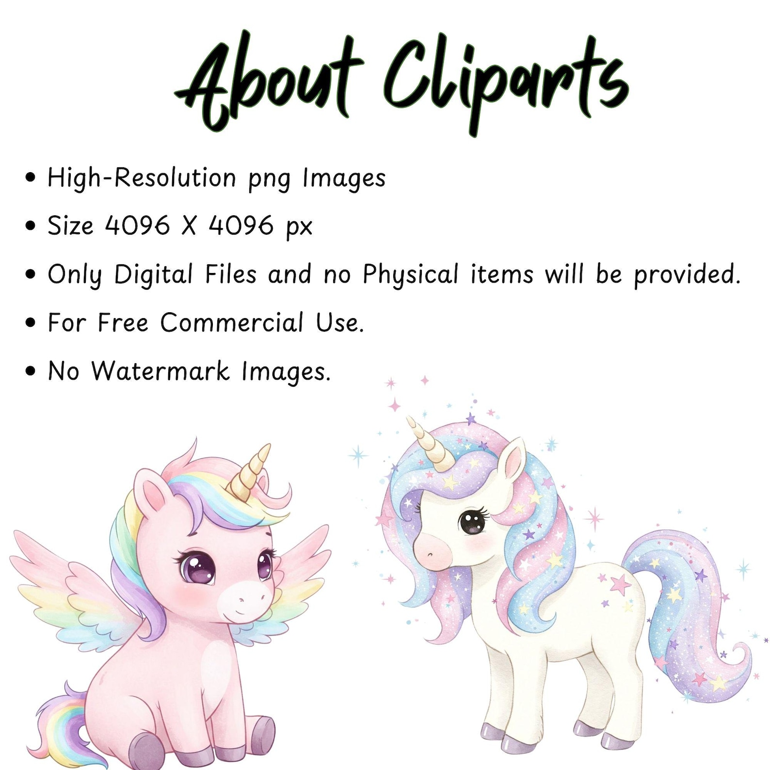 Pastel Unicorn Clipart, Cute Rainbow Unicorn PNG, Watercolor Magical ...