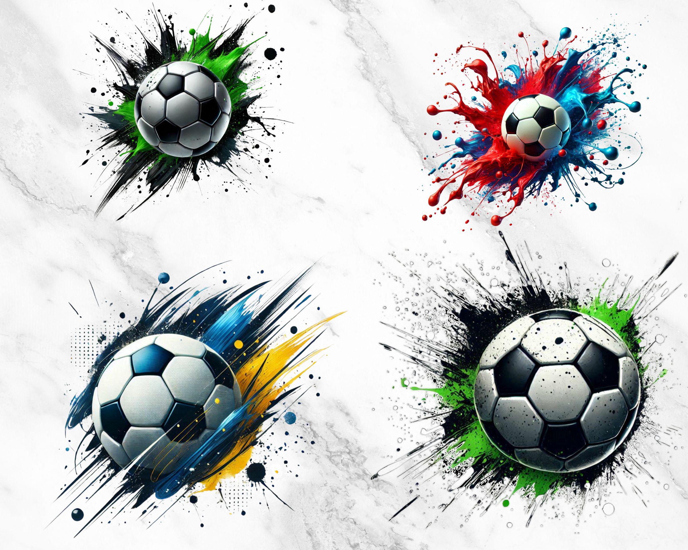 Watercolor Soccer Ball Clipart Bundle Football Clipart Soccer ...
