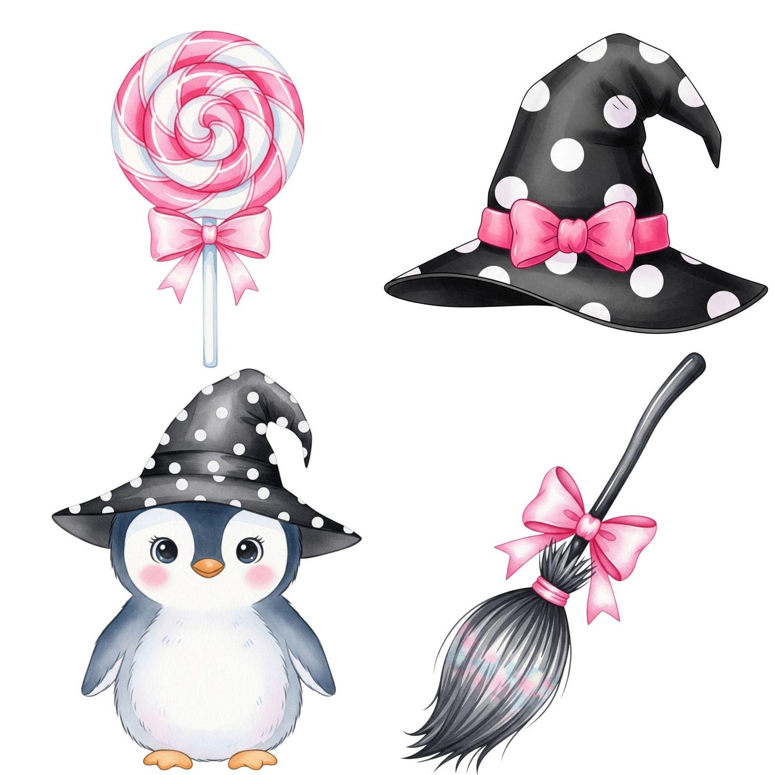 Pink Halloween Clipart, Cute Ghost PNG, Pastel Pumpkin Art, Kawaii ...