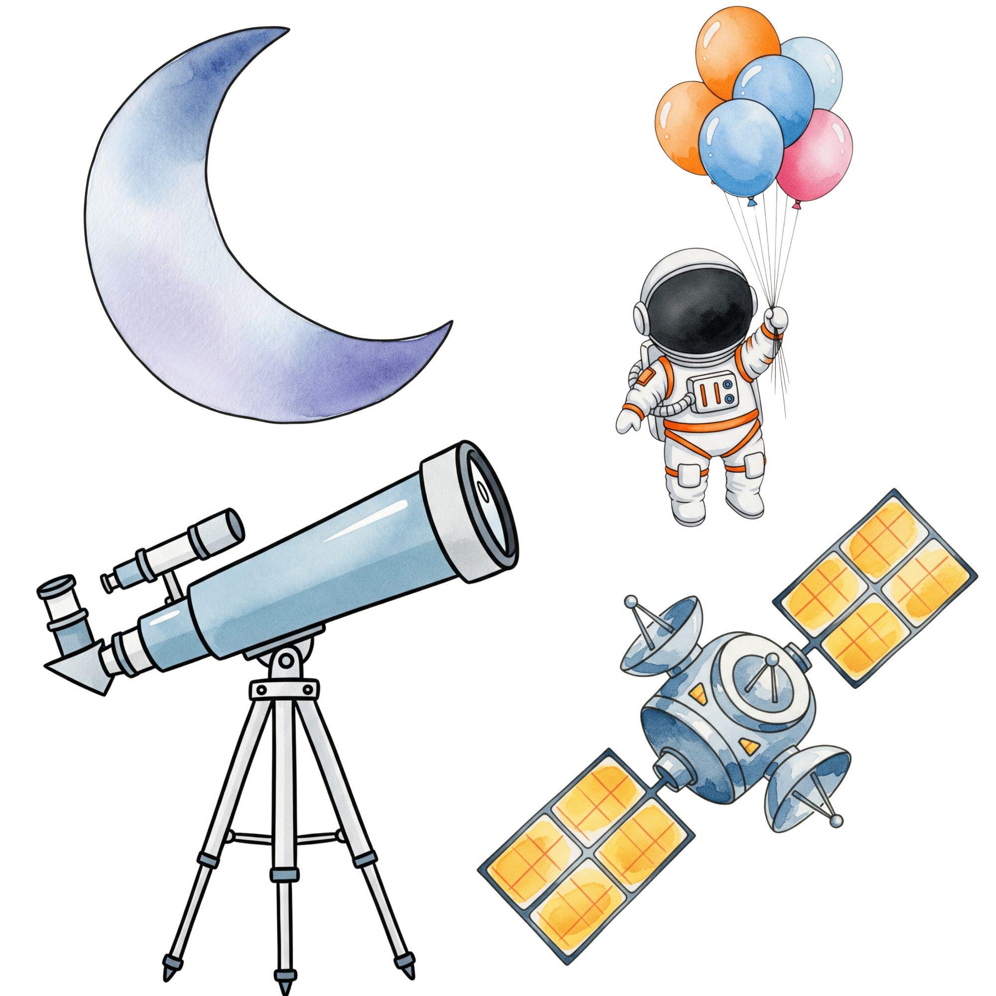 Outer Space Clipart, Space Clipart, Rocket Ship Clipart, Galaxy Planets ...