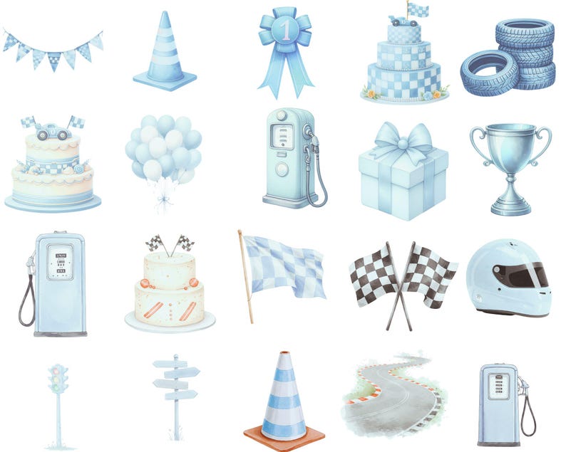 Baby Racer Clipart, Race Car Clipart, Blue Little Racer, Baby Shower ...