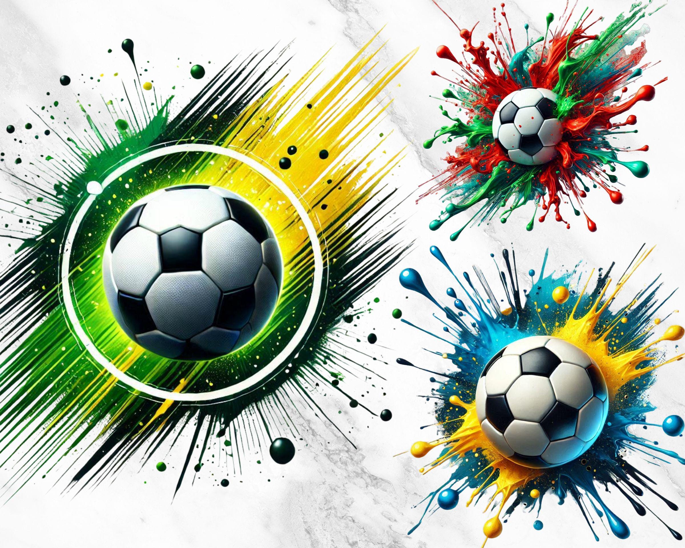 Watercolor Soccer Ball Clipart Bundle Football Clipart Soccer ...
