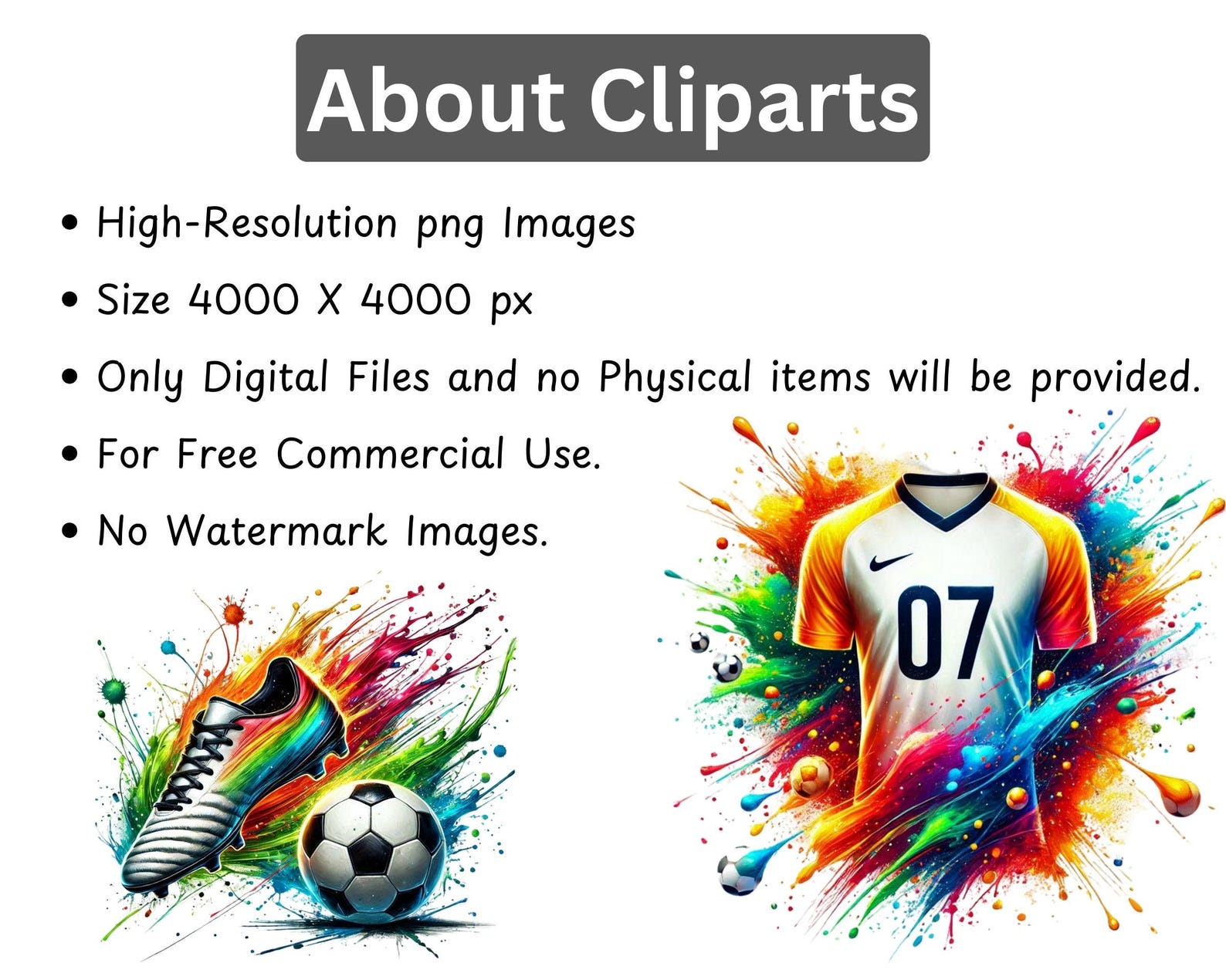 Watercolor Football Clipart Soccer Clipart Ball Uniform Fans Sports ...