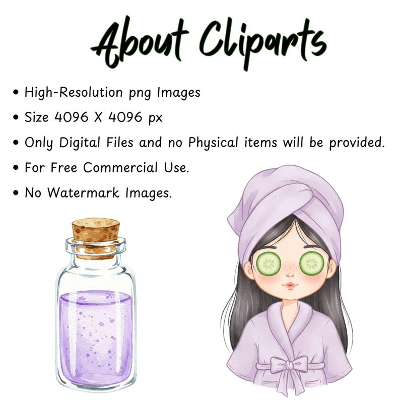 Watercolor Spa Clipart, Cute Spa Girls PNG, Pamper Party Clipart, Self ...