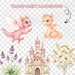 Baby Dragon Clipart, Cute Watercolor Fantasy Dragons Png, Flying ...