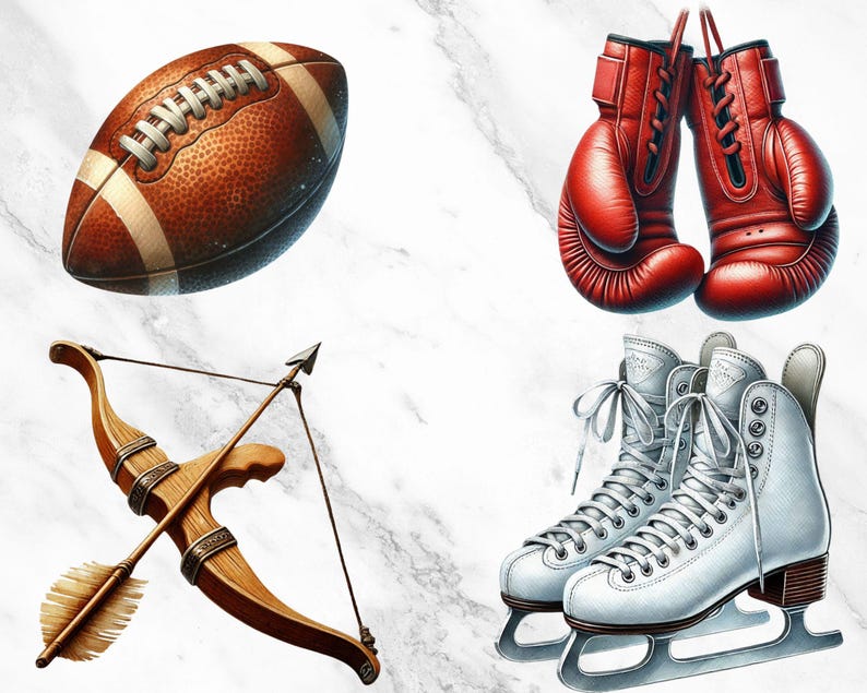 Watercolor Sports Clipart Bundle Soccer Football Cricket Basketball ...
