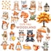 Fall Woodland Clipart, Autumn Animals Clipart, Fox - Bear - Rabbit ...