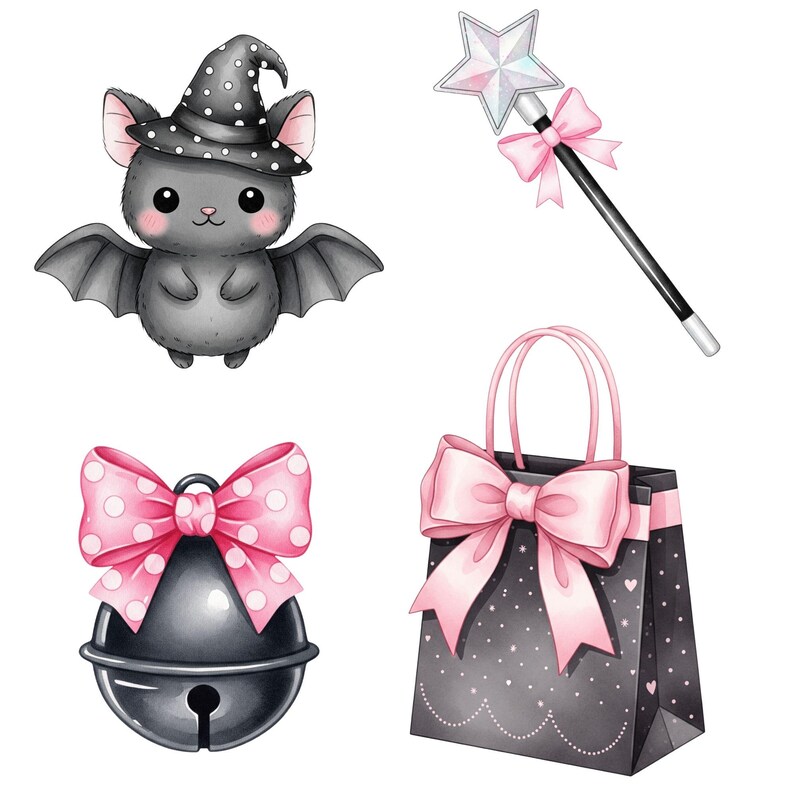 Pink Halloween Clipart, Cute Ghost PNG, Pastel Pumpkin Art, Kawaii ...