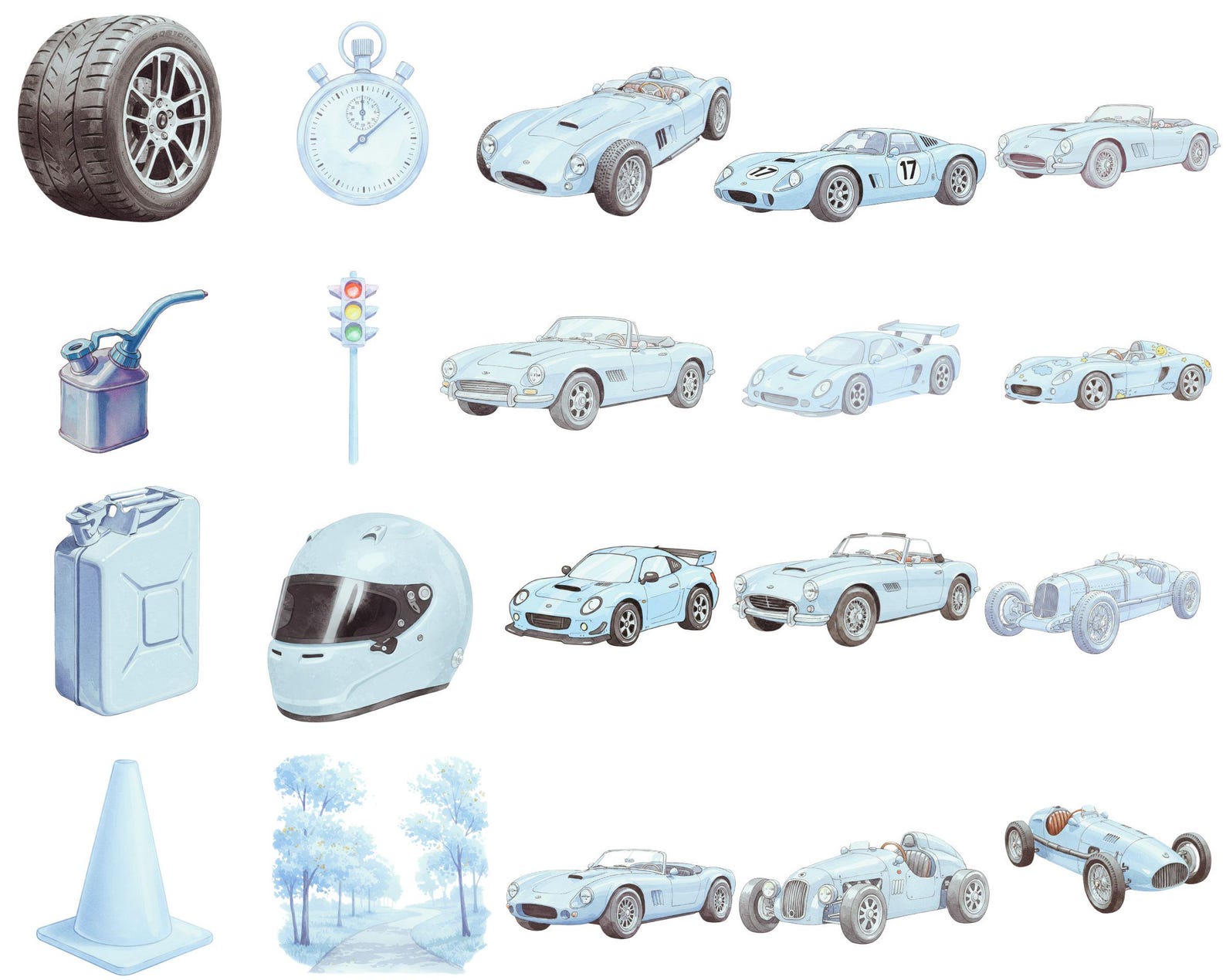 Baby Racer Clipart, Race Car Clipart, Blue Little Racer, Baby Shower ...