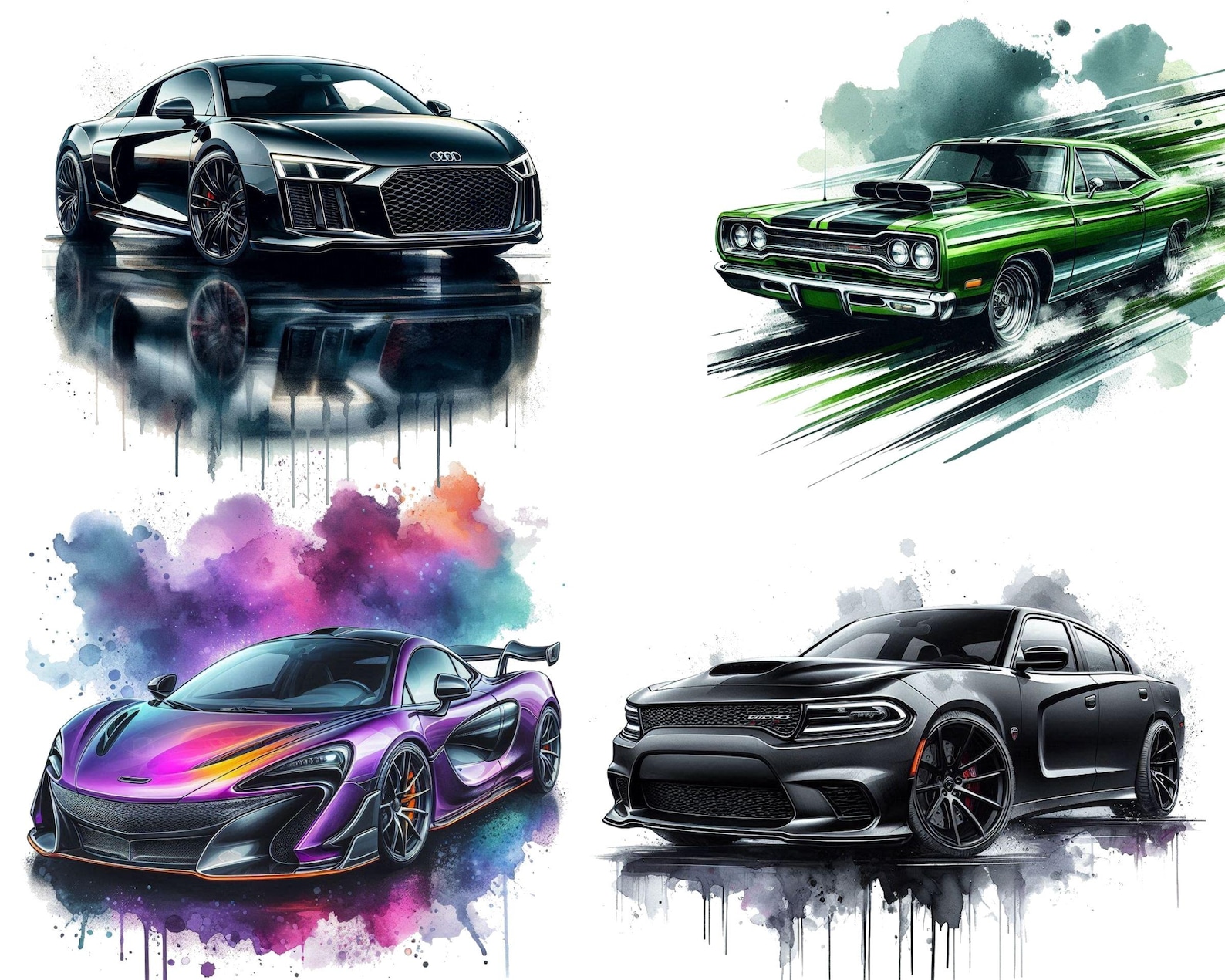 Muscle Car Clipart, Classic Car PNG, Vintage Car Clipart, Retro Car ...