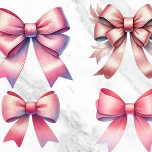 Watercolor Pink Bow Clipart Bundle: Ribbon Frames (digital Download) - Etsy