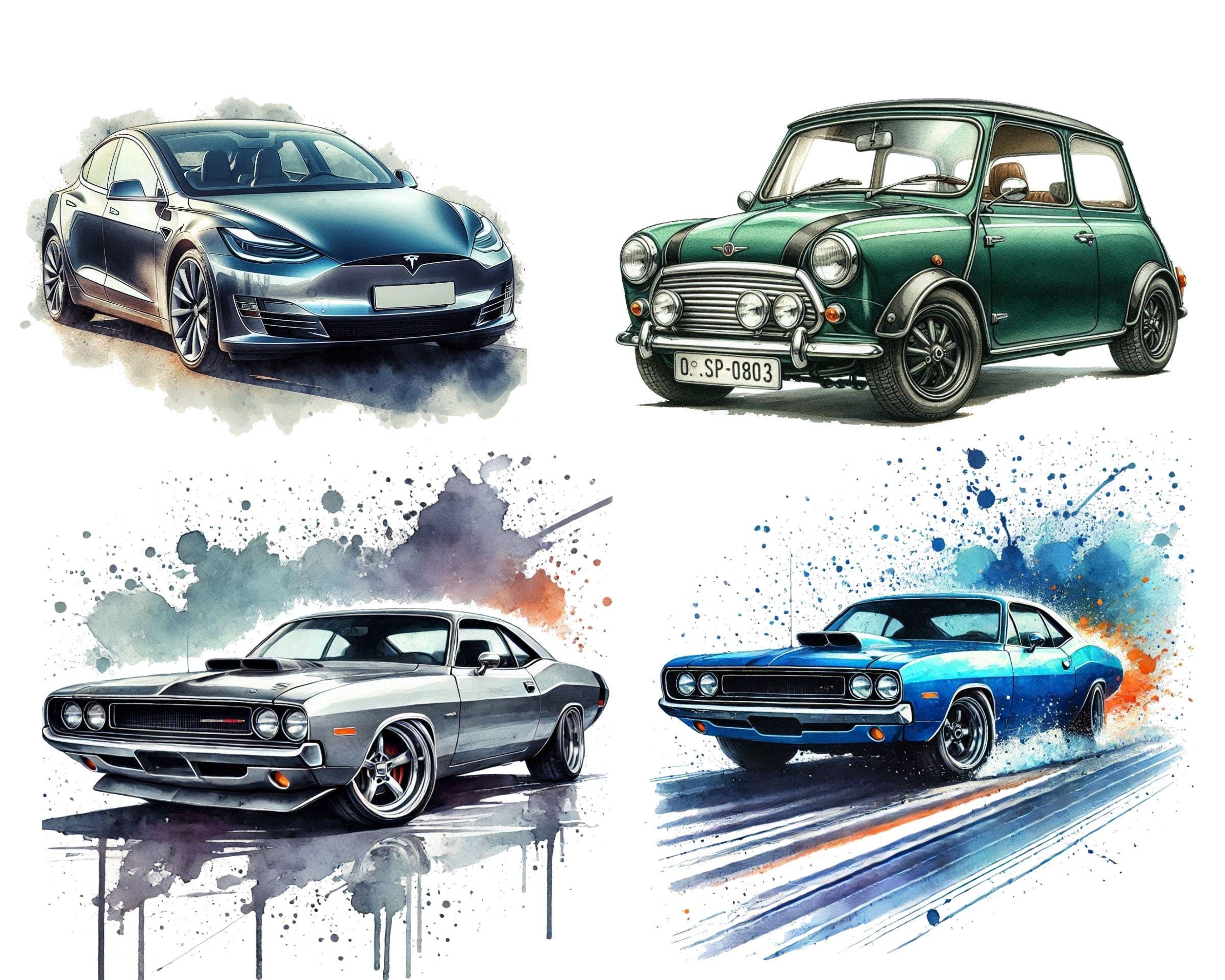 Muscle Car Clipart, Classic Car PNG, Vintage Car Clipart, Retro Car ...