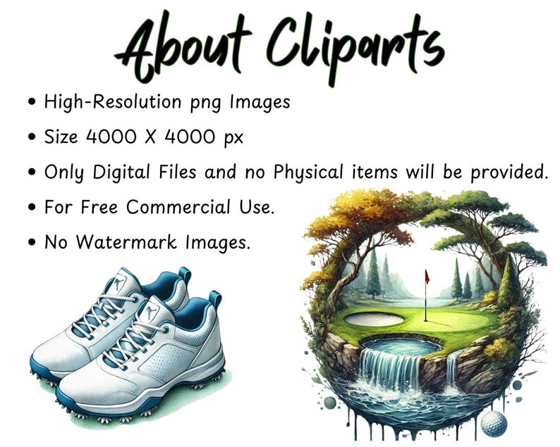 Golf Clipart Bundle, Watercolor Golf PNG, Golf Cart Clipart, Golf Club ...