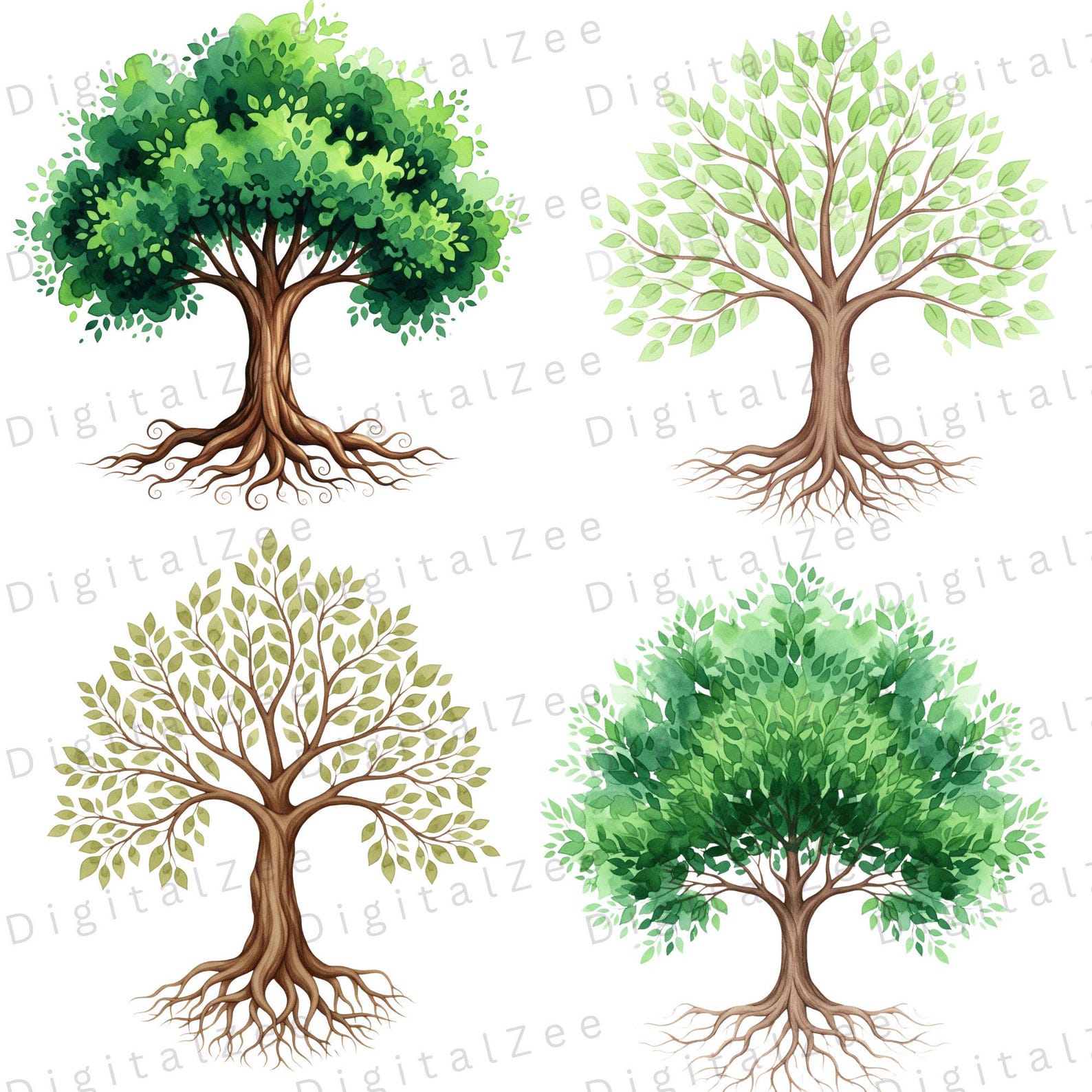 Tree of Life With Roots Clipart, Watercolor Tree Bundle, Celtic Knot ...