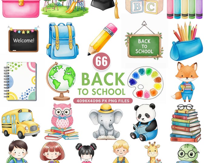 Teachers Clipart Bundle, Animals Reading, Back to School Clipart Bundle ...
