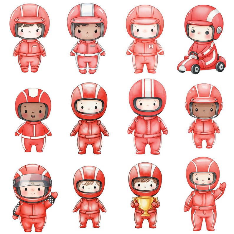 Race Car Clipart, Little Racer Clipart, Red Race Car PNG, Watercolor ...