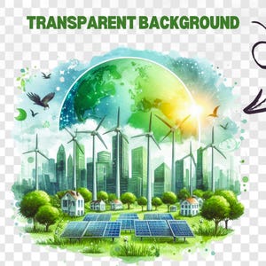 Watercolor Earth Day Clipart Eco-friendly Cliaparts for Commercial Use ...