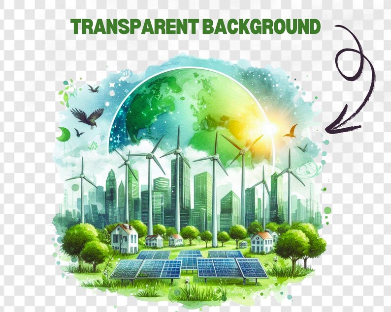 Watercolor Earth Day Clipart Eco-friendly Cliaparts for Commercial Use ...