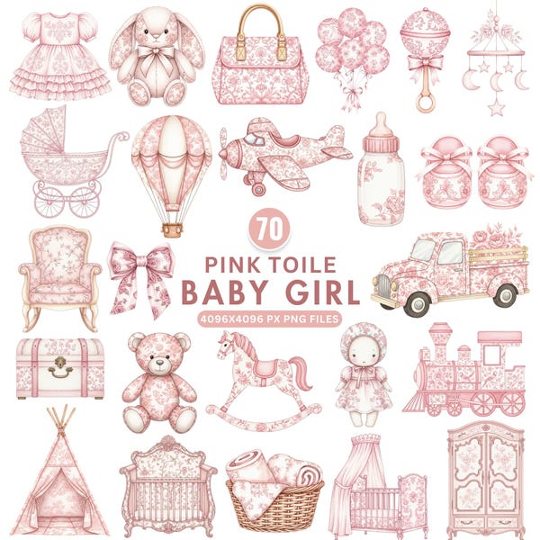 Pink Toile - Etsy